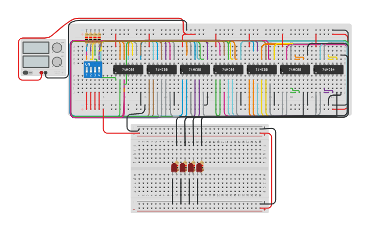 Circuit design Copy of Demultiplexer NAND Gate - Tinkercad