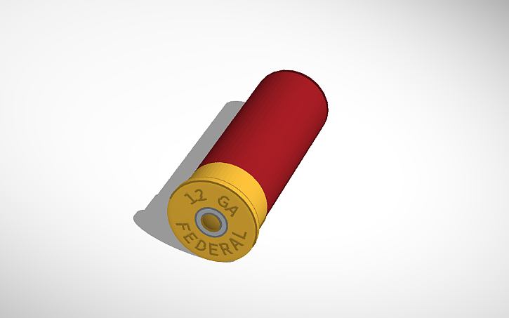 3D design Federal 12ga Shotgun Shell - Tinkercad