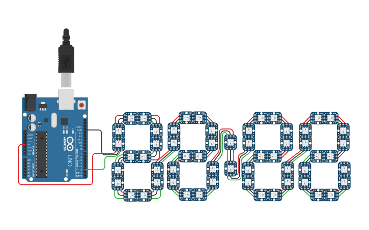 Circuit design Matriz NeoPixel - v3 - Tinkercad