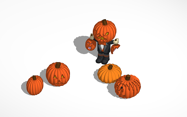3D design Halloween Jack O'Lantern Pumpkin - Tinkercad