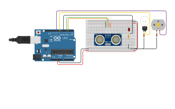 Circuit design Sensor Ultrasonico - Pregunta 1 - Tinkercad