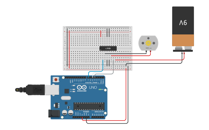 Circuit design CONTROL DE MOTOR DC - Tinkercad