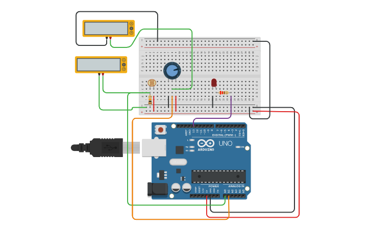 Circuit Design Эксперимент №5 Ночной светильник регулируемое фотореле