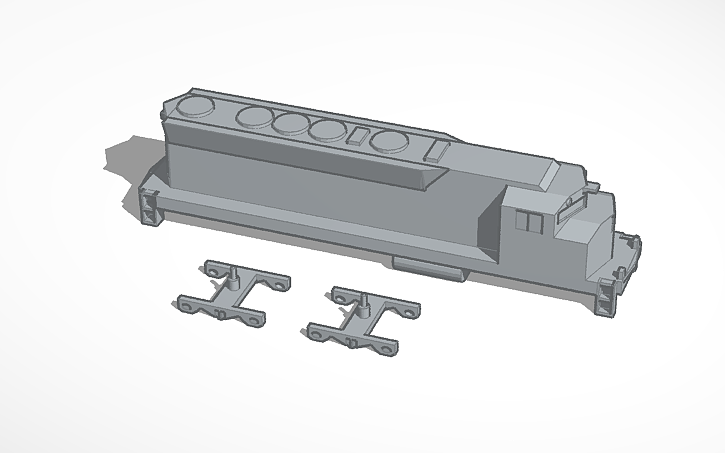 3D design MBTX GP40MC - Full Build - Tinkercad