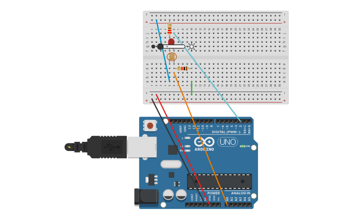 Circuit design Smoke Detector - Tinkercad