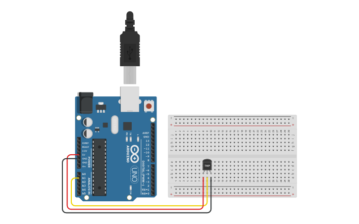 Circuit design lm35 - Tinkercad