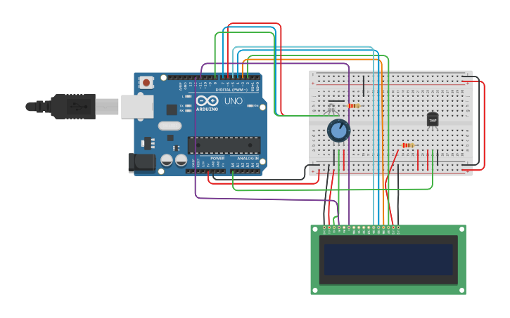 Circuit design Sensor temperatura | Tinkercad