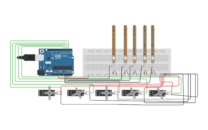 Circuit design RobotikEl | Tinkercad