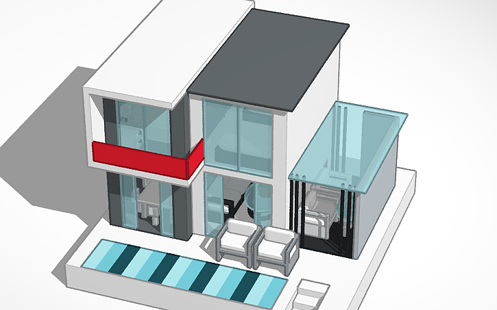 3D design Big modern house - Tinkercad