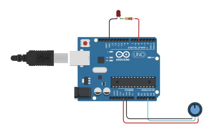 Circuit Design Led And Potentiometer Tinkercad