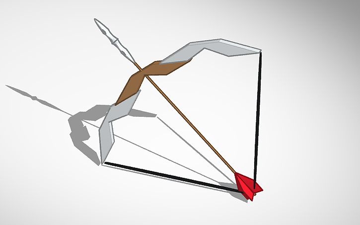 3D design Bow and Arrow - Tinkercad