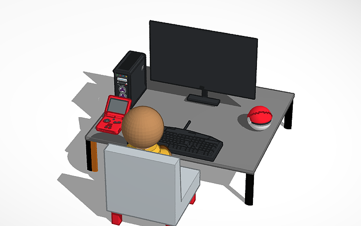 3D design Gamer desk - Tinkercad