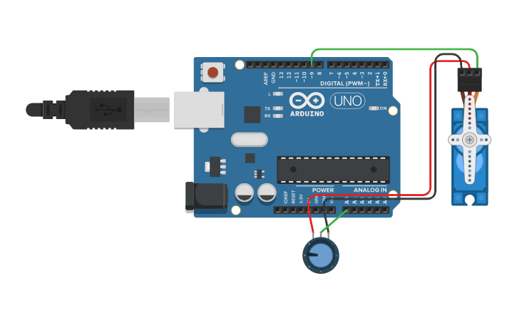 Circuit design Copy of Movimiento servo | Tinkercad Circuit design Copy of Movimiento servo | Tinkercad