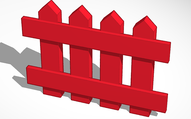 3D design Picket Fence - Tinkercad
