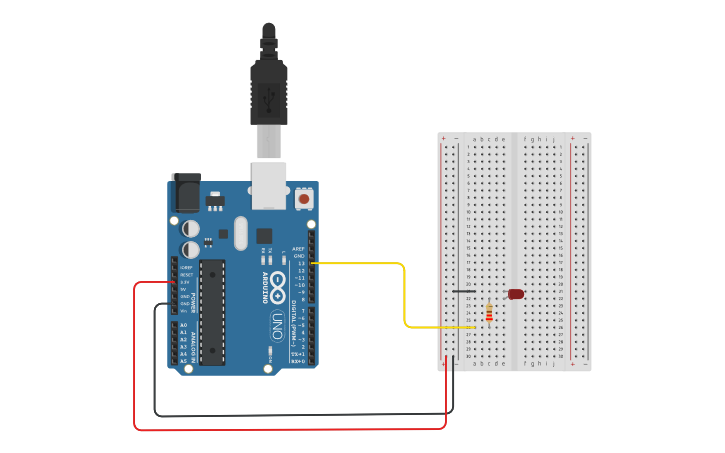 Circuit design Basic LED wiring - Tinkercad