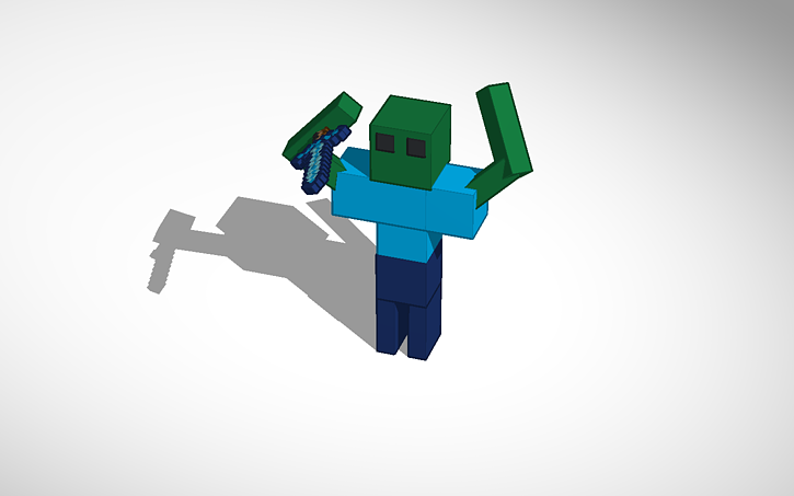 3D design Minecraft Zombie w/ Sword | Tinkercad