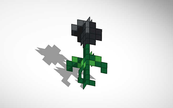 3D design Minecraft wither rose - Tinkercad