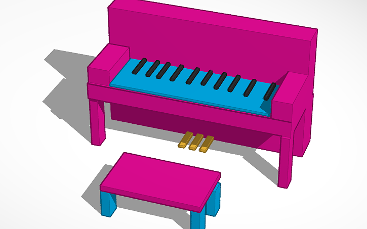 3D design Copy of piano - Tinkercad