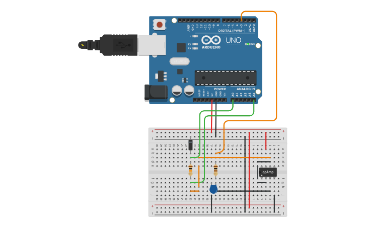 Circuit design Caratteristica Diodo - Tinkercad