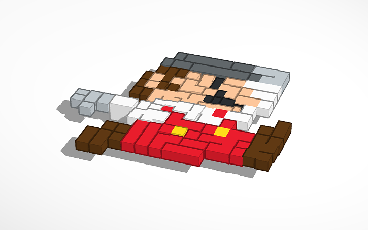 3D design fire mario pixel art3 | Tinkercad