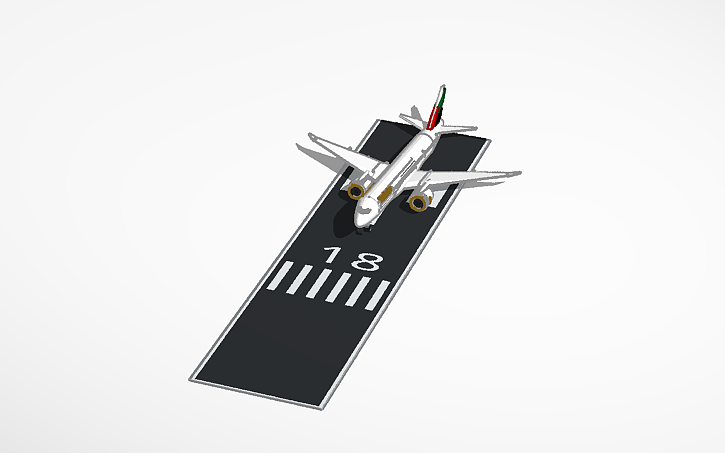 3D design Emirates 777 Takeoff - Tinkercad