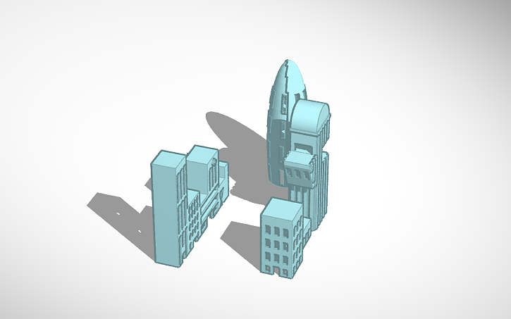 3D design buildings final - Tinkercad