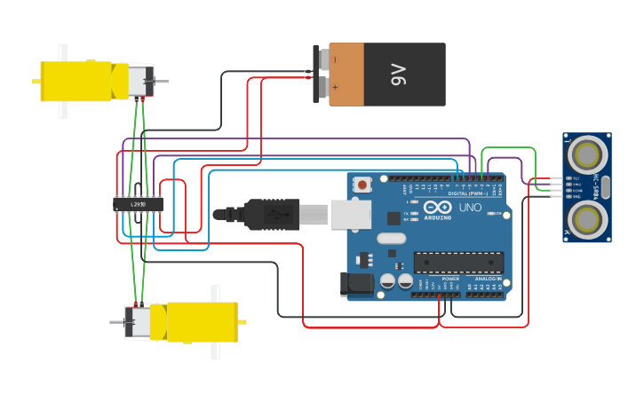 Circuit design Robot - Tinkercad