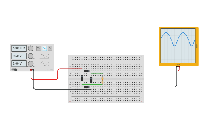 Circuit design bridge full wave rectifier - Tinkercad
