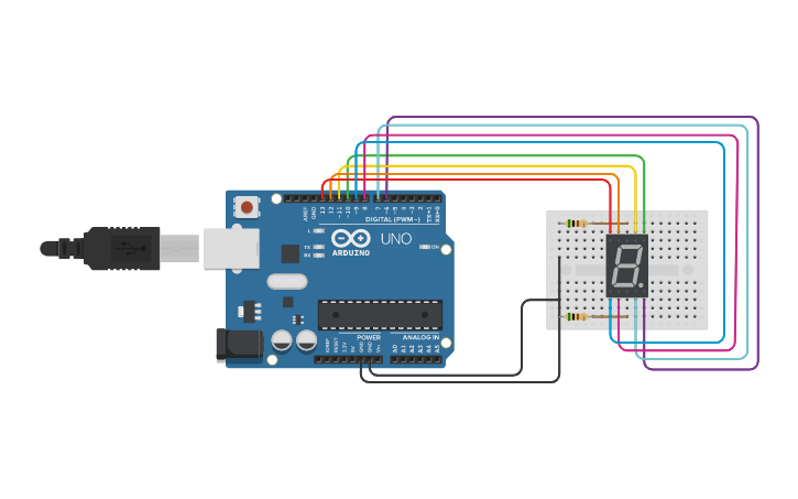 Circuit Design Sevensegment Commoncathode Tinkercad