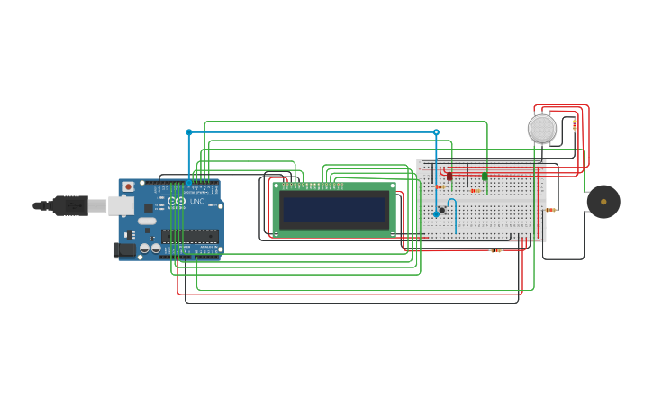 Circuit design Smoke Detection System | Tinkercad