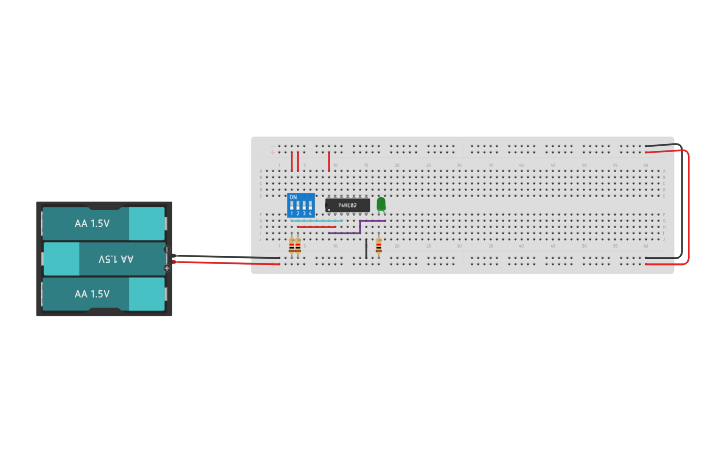 Circuit design LAB01_PUERTA_NOR - Tinkercad