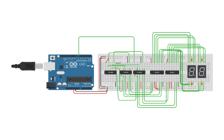 Circuit design Counter - Tinkercad