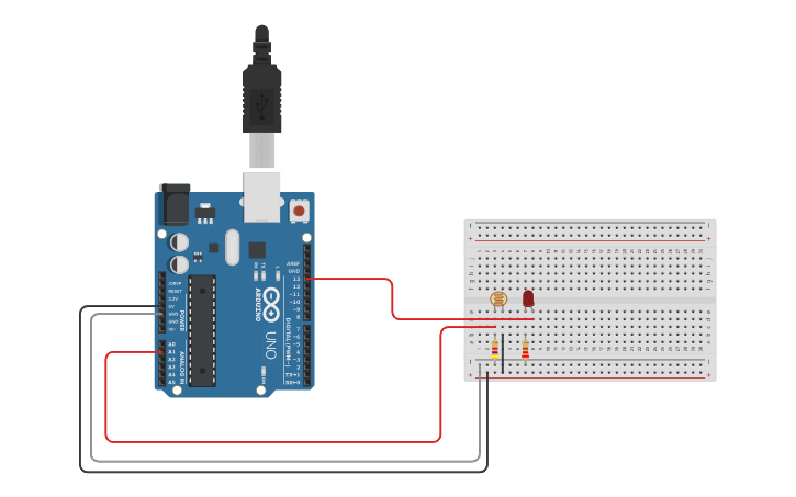 Circuit design LAMPU OTOMATIS - Tinkercad Circuit design LAMPU OTOMATIS - Tinkercad