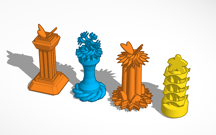 3D design chess pieces - Tinkercad