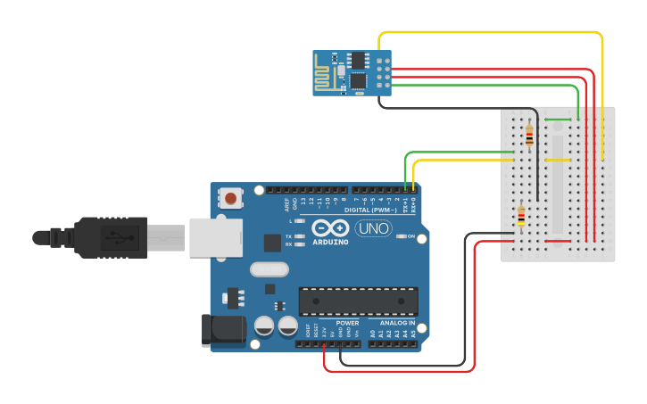 Circuit design wifi module - Tinkercad