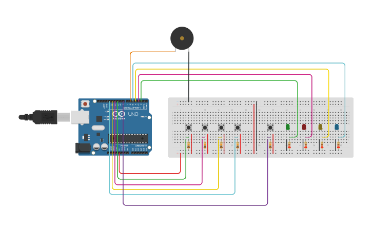 Circuit design Memory Game - Tinkercad