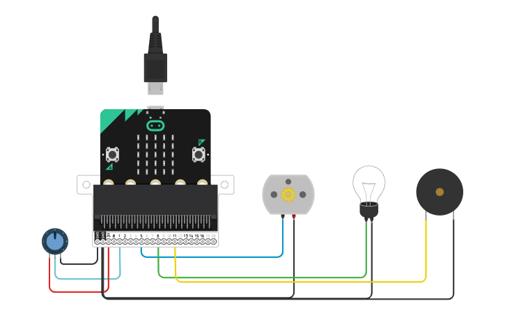 Circuit design Potenciometro microbit - Tinkercad