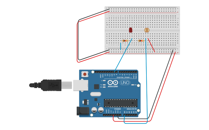 Circuit design light sensor. | Tinkercad