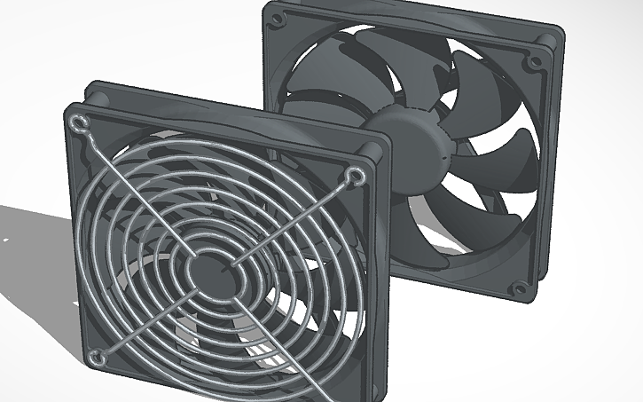 3D design Copy of Computer Fan & Cover grid - Tinkercad