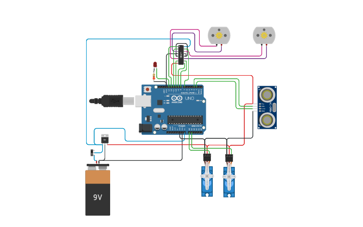 Circuit Design Electronica Robot Tinkercad