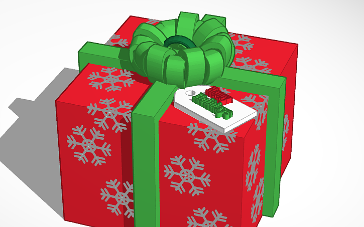 3D design Gift Box Ornament - Tinkercad