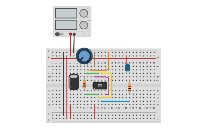 Circuit design 555 - Tinkercad