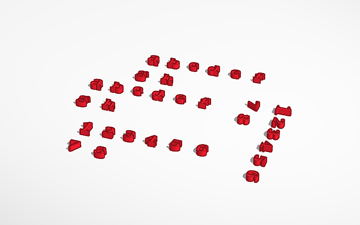 3D design letras del ajedrez - Tinkercad