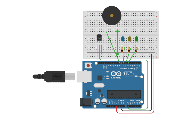 Circuit design Copy of TMP36 Temperature Sensor With Arduino - Tinkercad Circuit design Copy of TMP36 Temperature Sensor With Arduino - Tinkercad