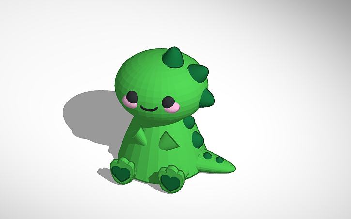 3D design Kawaii Dino - Tinkercad