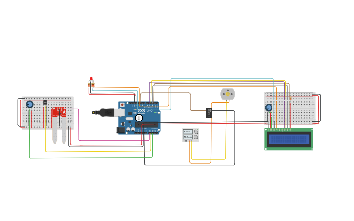 Circuit Design Smart Agriculture Monitoring System Tinkercad
