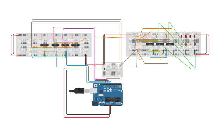 Circuit design Lab 3:MUX DeMUX - Tinkercad