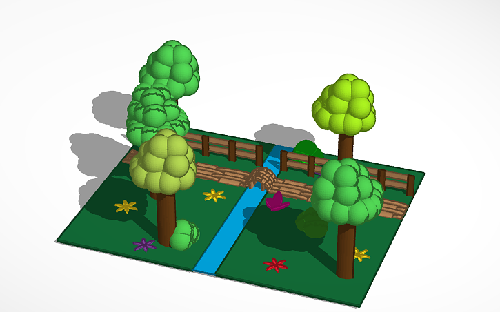 3D design the forest of summer - Tinkercad