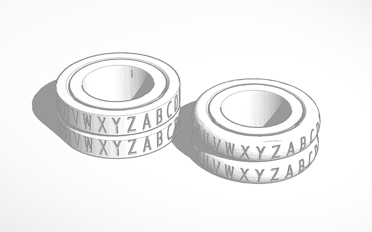 3D design Decoder Rings - Tinkercad