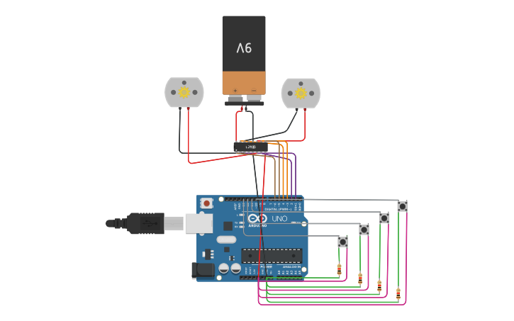 Circuit design Spider - Embedded Task 1 - Tinkercad
